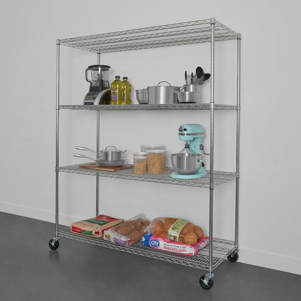 24" x 60" x 72" 4-Tier Wire Rack WS-602472-BW4 – Garage Cabinets Online