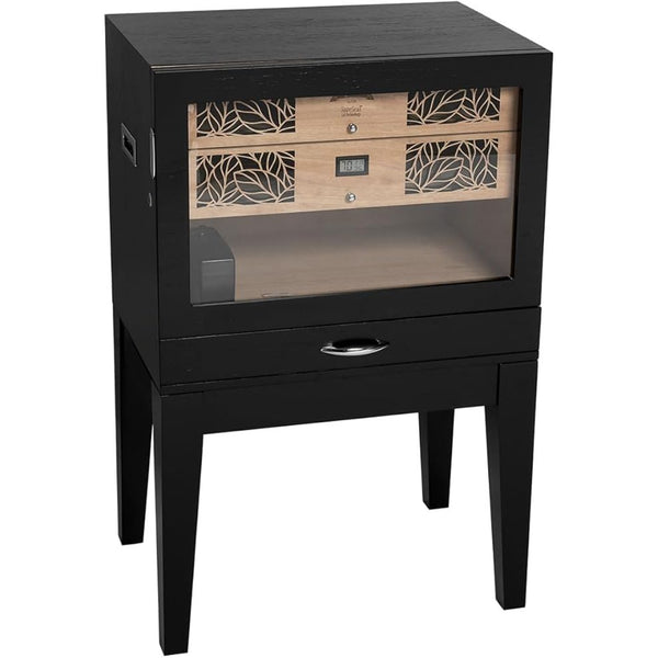 Humidor Supreme Balthazar II Glass Cabinet Humidor End Table HS-520BLK ...