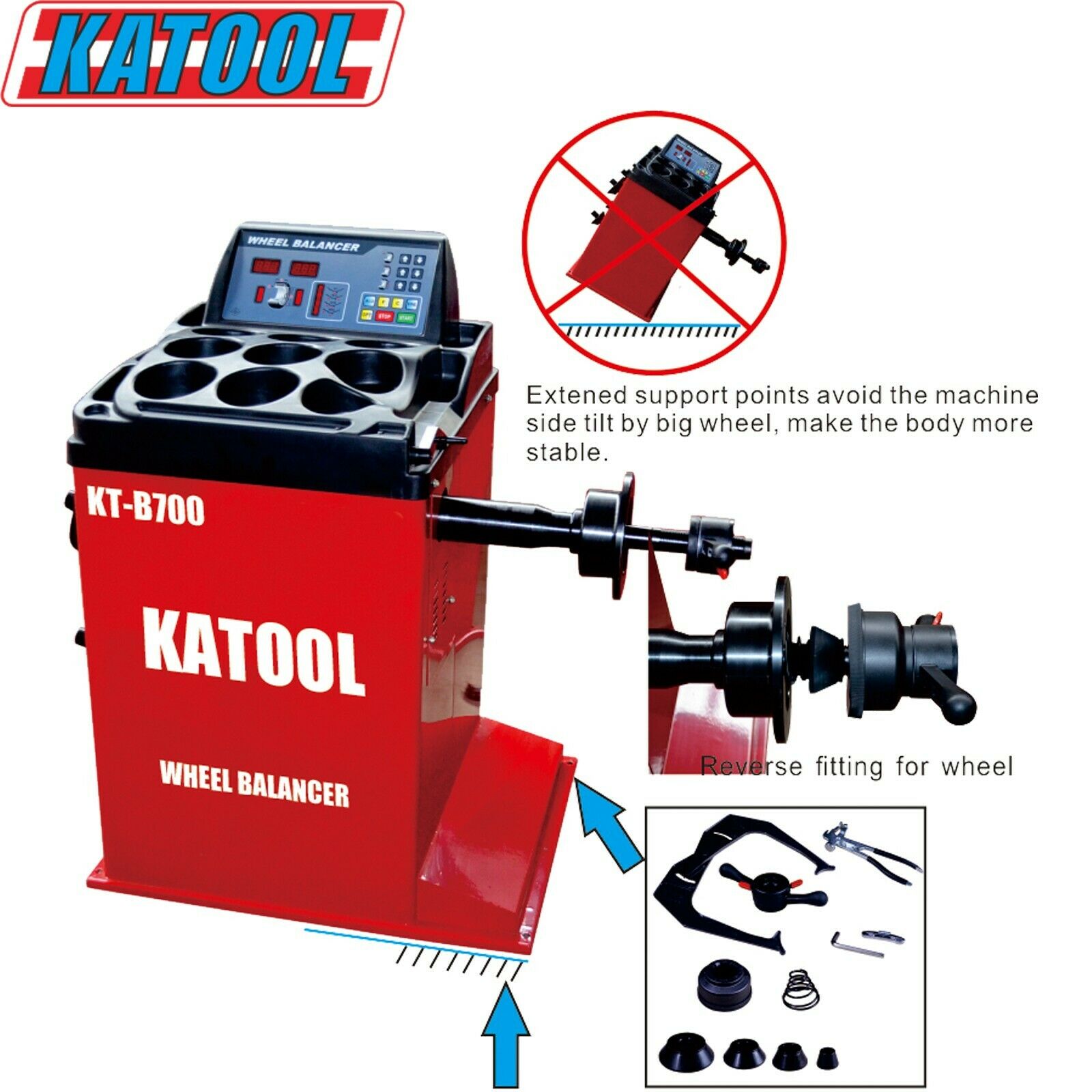 Katool KT-B700 Wheel Balancer 120V Heavy-Duty 180RPM Precision Machine ...