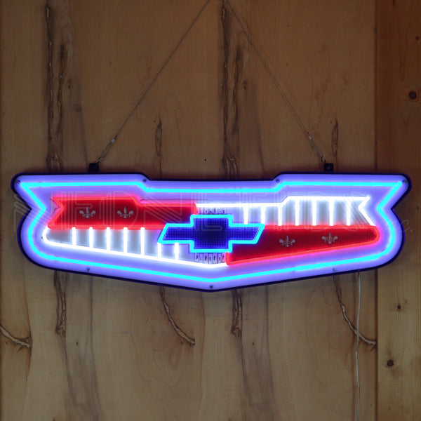 Neonetics 57 Chevy Emblem Chevrolet Grill LED Flex-Neon Sign In Steel ...
