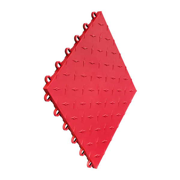 Swisstrax Diamondtrax Home 1ft x 1ft Racing Red Garage Floor Tile (Pack ...