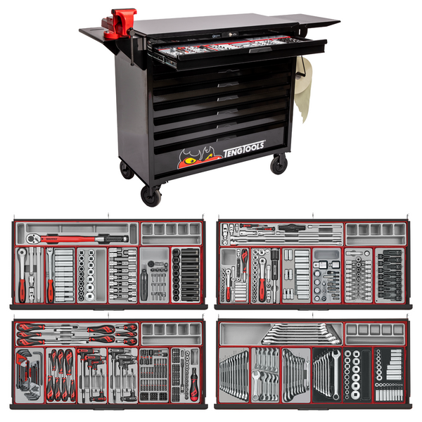 Teng Tools 1004 Piece ’Limited Edition’ 37 Inch Wide 8 Drawer Black ...