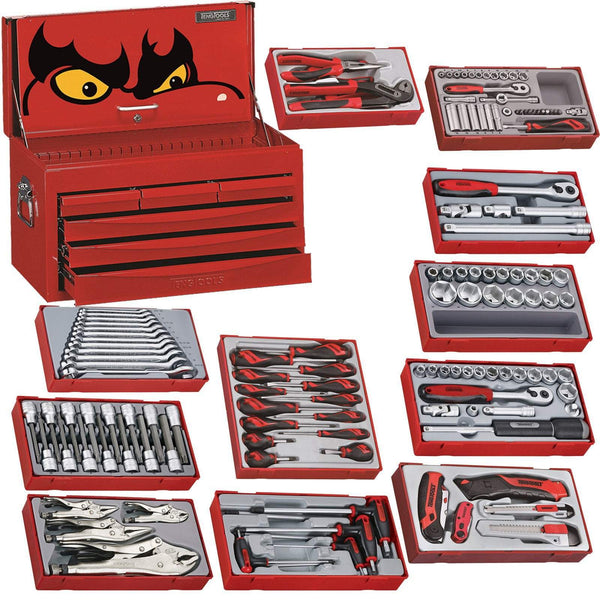 Teng Tools 173 Piece Complete Mixed Service Tool Kit With Free Tool Box ...