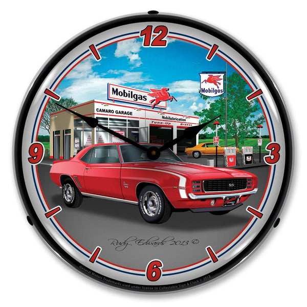 Collectable Sign and Clock - 1969 RS SS Camaro Mobil Clock GMRE1306449 ...
