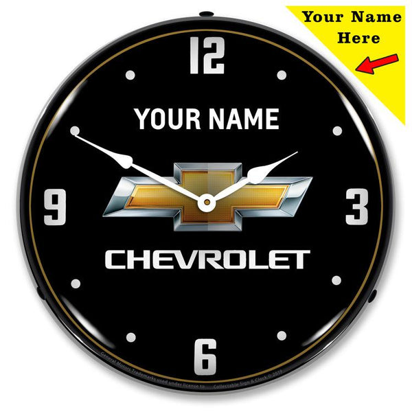 Collectable Sign and Clock - Add Your Name Chevrolet Clock GM19101022 ...