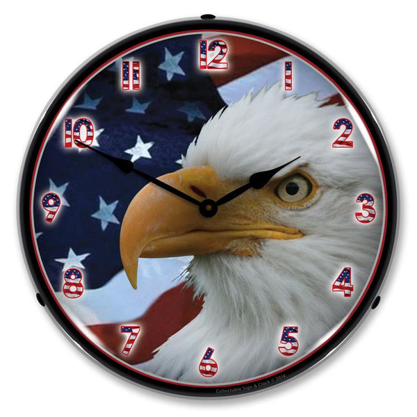 Collectable Sign and Clock - American Bald Eagle Clock 1404499 – Garage ...