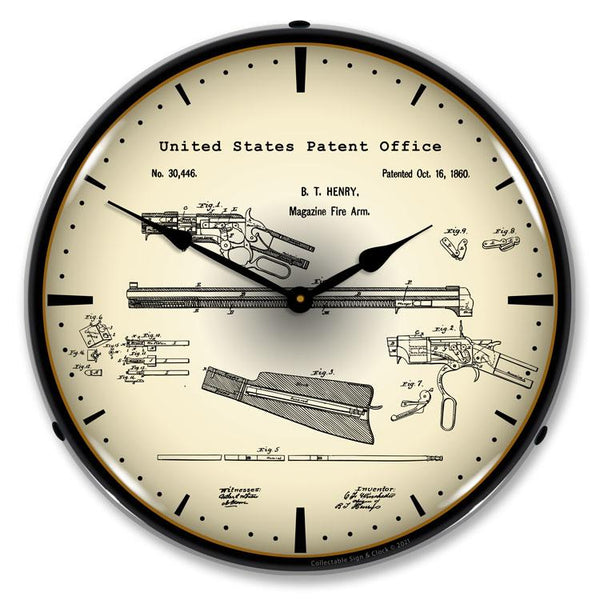 Collectable Sign and Clock - Winchester Repeating Rifle 1860 Patent ...