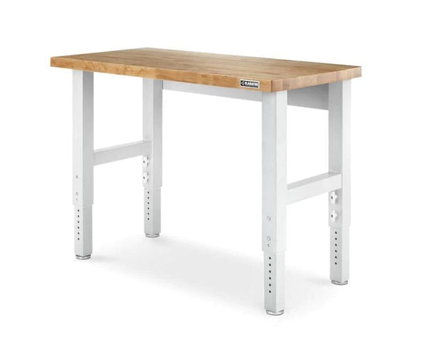 Gladiator Premier White 4' Hardwood Adjustable Height Workbench ...