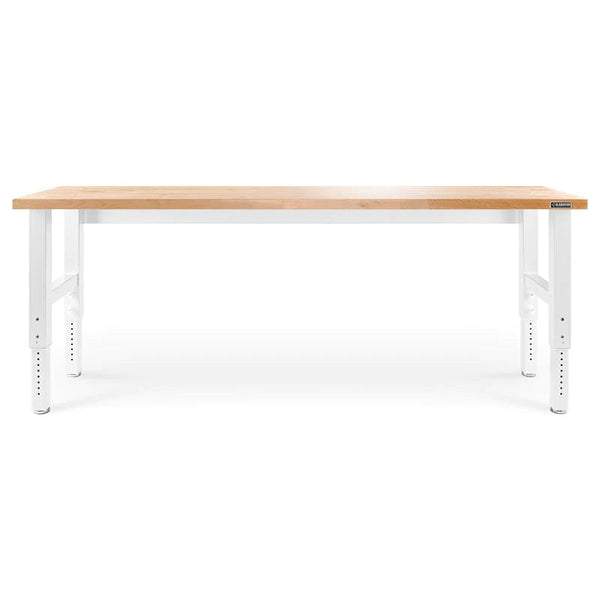 Gladiator Premier White 8 ft Adjustable Height Hardwood Workbench ...